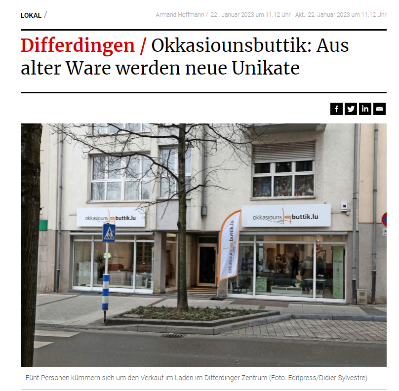 Inauguration du nouveau Okkasiounsbuttik - CIGL Differdange